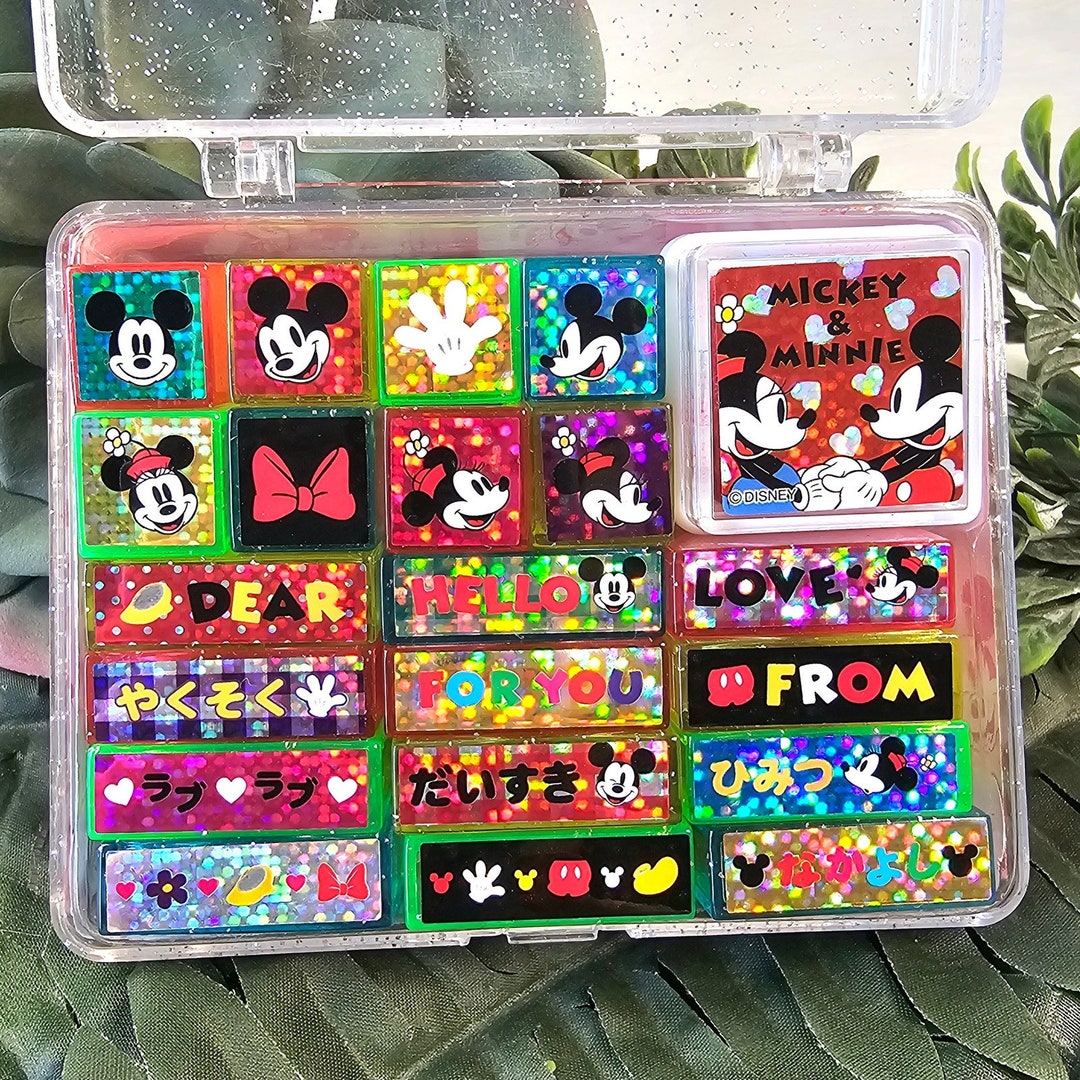 Mickey Minnie Kawaii Stamp Set Stampers Japan Retro Collectible USED ...