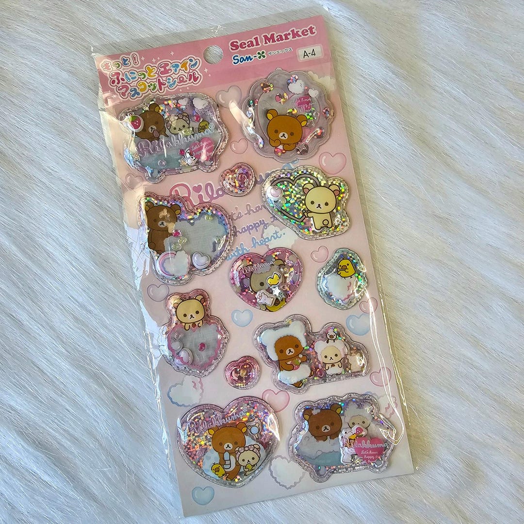 Retro San-x Rilakkuma Stickers Sticker Sheet Kawaii Japan Collectible ...