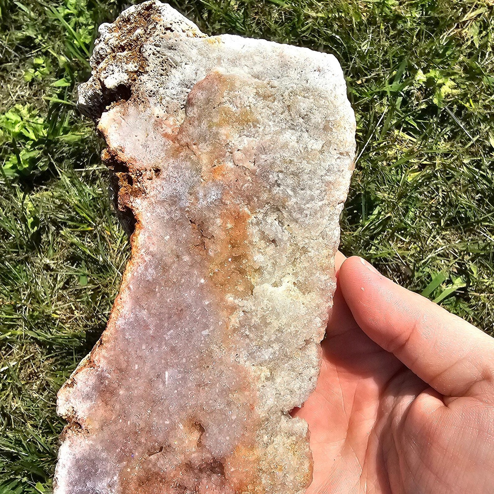Large Pink Amethyst Slab Slice Crystals Minerals Druzy Cave Collectible ...