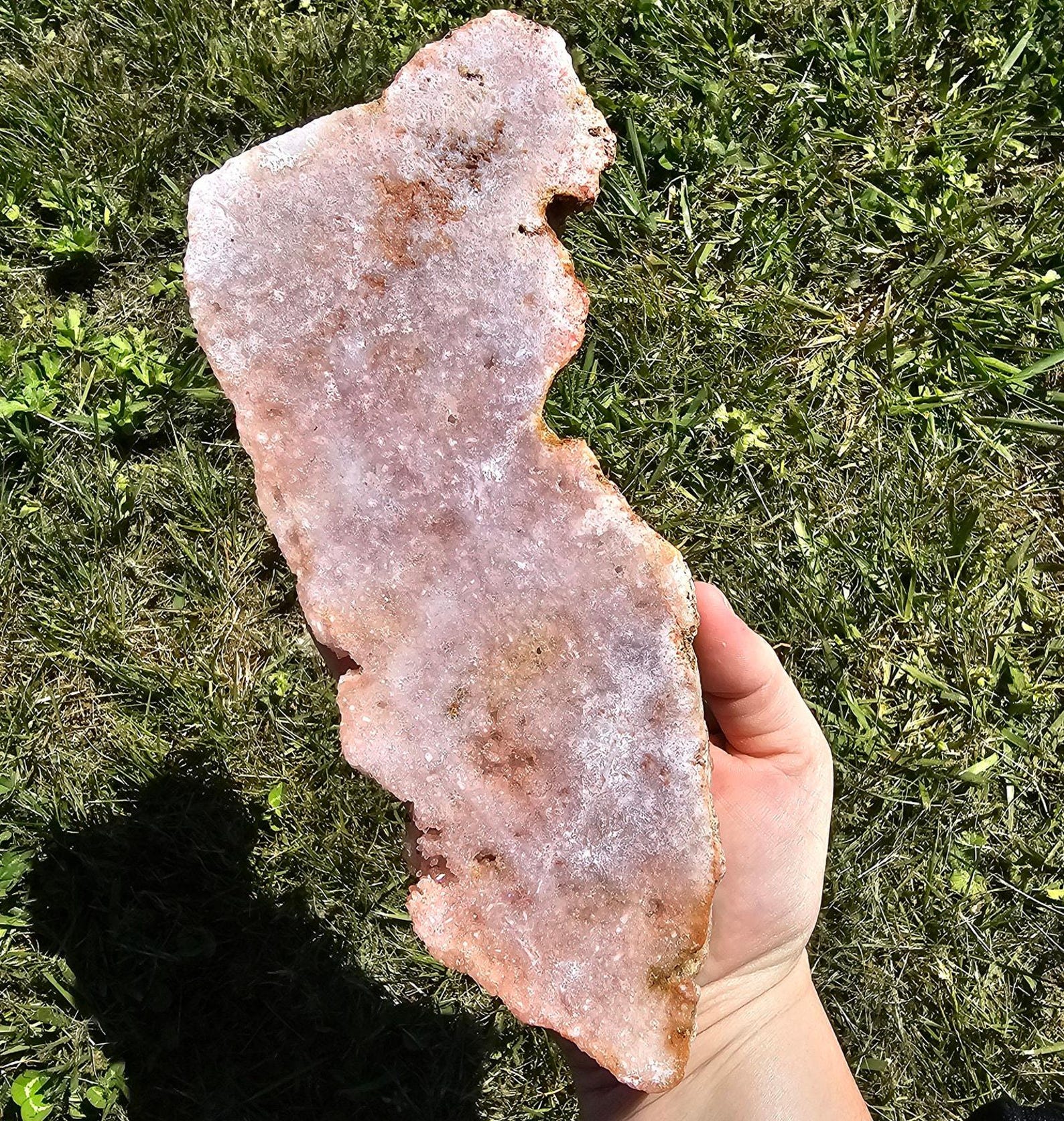 Large Pink Amethyst Slab Slice Crystals Minerals Druzy Cave Collectible ...