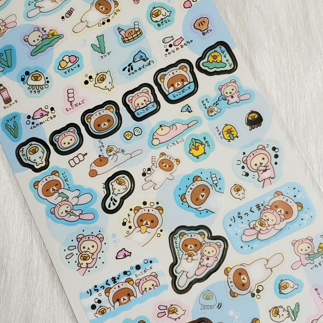 San-x Rilakkuma Stickers Sticker Sheet Kawaii Japan Collectible Cute ...