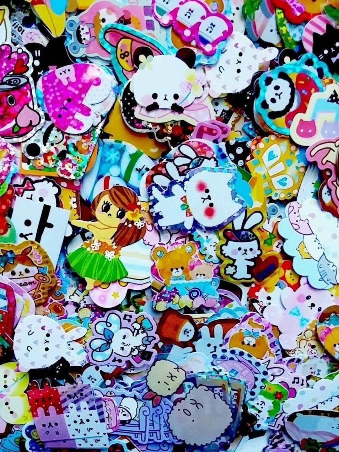 Kawaii Sticker Flake 75 Lot Sack San-x Kamio Mind Wave Q-lia Crux ...