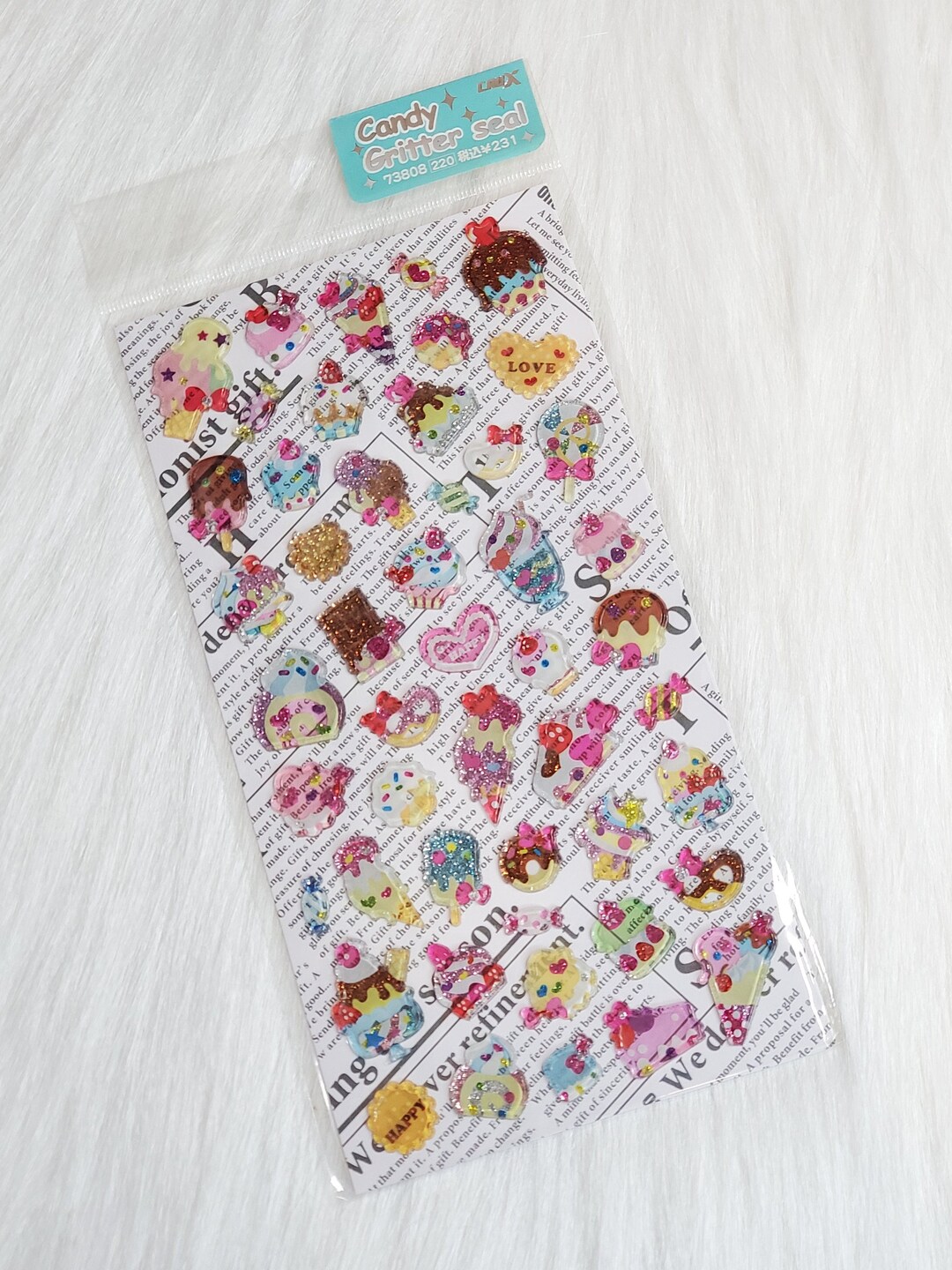 Crux Candy Glitter Seal Stickers Sticker Sheet Japan Kawaii Cute ...