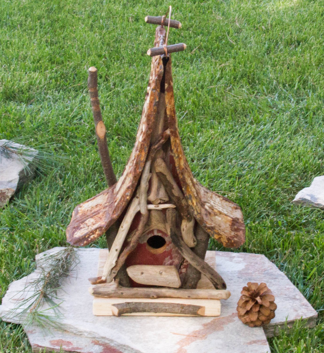 Handmade Birdhouse W/ 100 Year-old Reclaimed Barn Wood and Tin, One-of ...