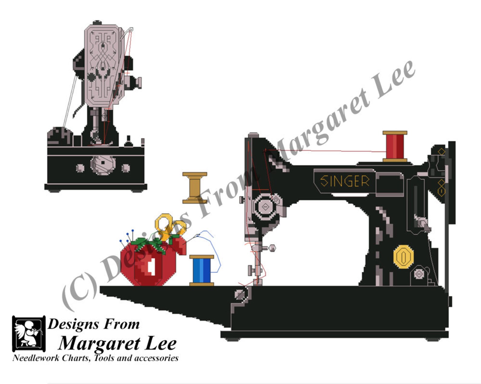 Singer Featherweight Sewing Machine - Cross Stitch Pattern (INSTANT ...