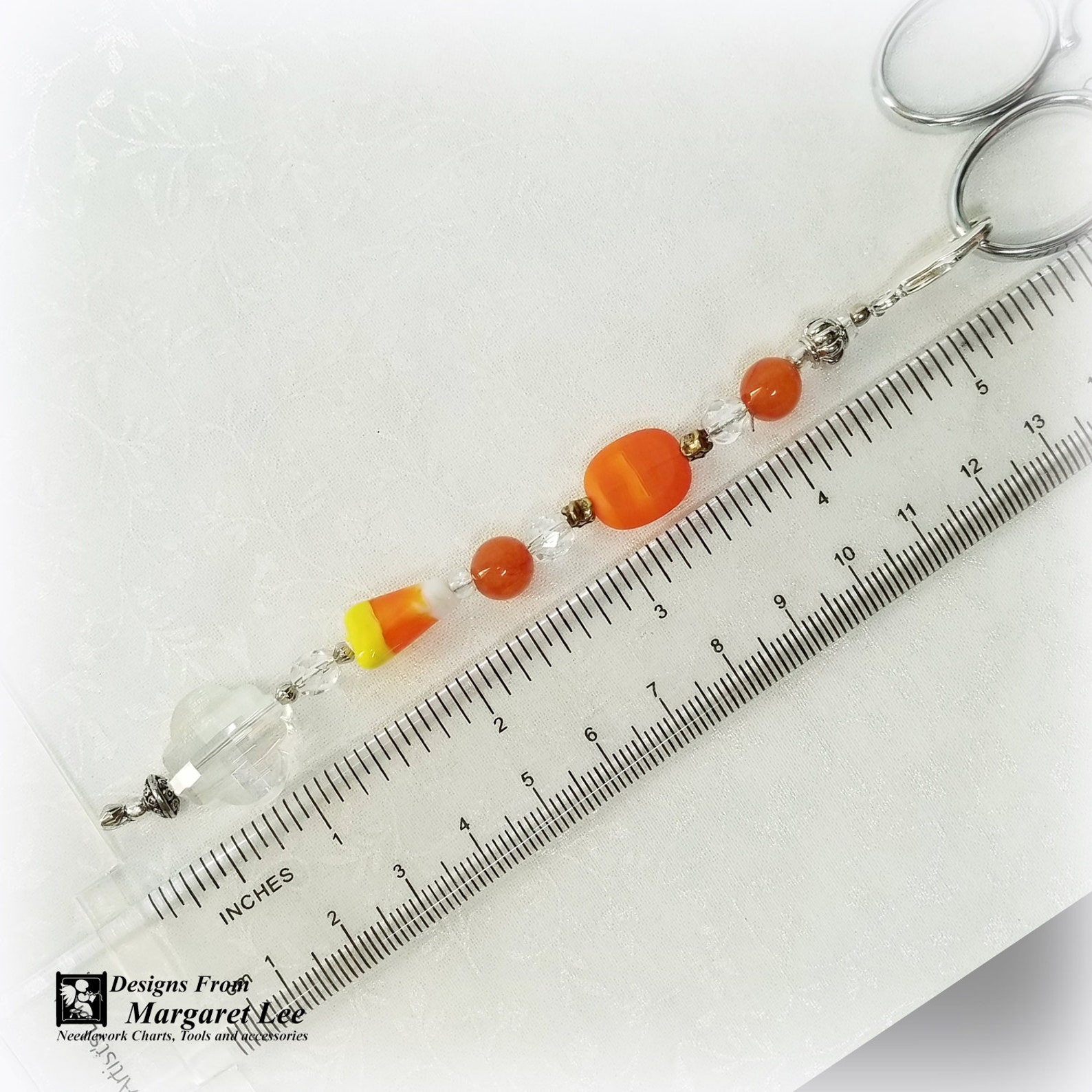 Candy Corn & Fall Leaves Scissor Fobs / Beads / Cross Stitch Accessory ...