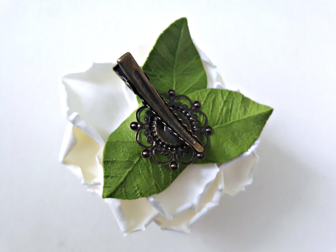 Hair Clip With White Rose. Hair Clip for Prom. Hair Clip With | Etsy