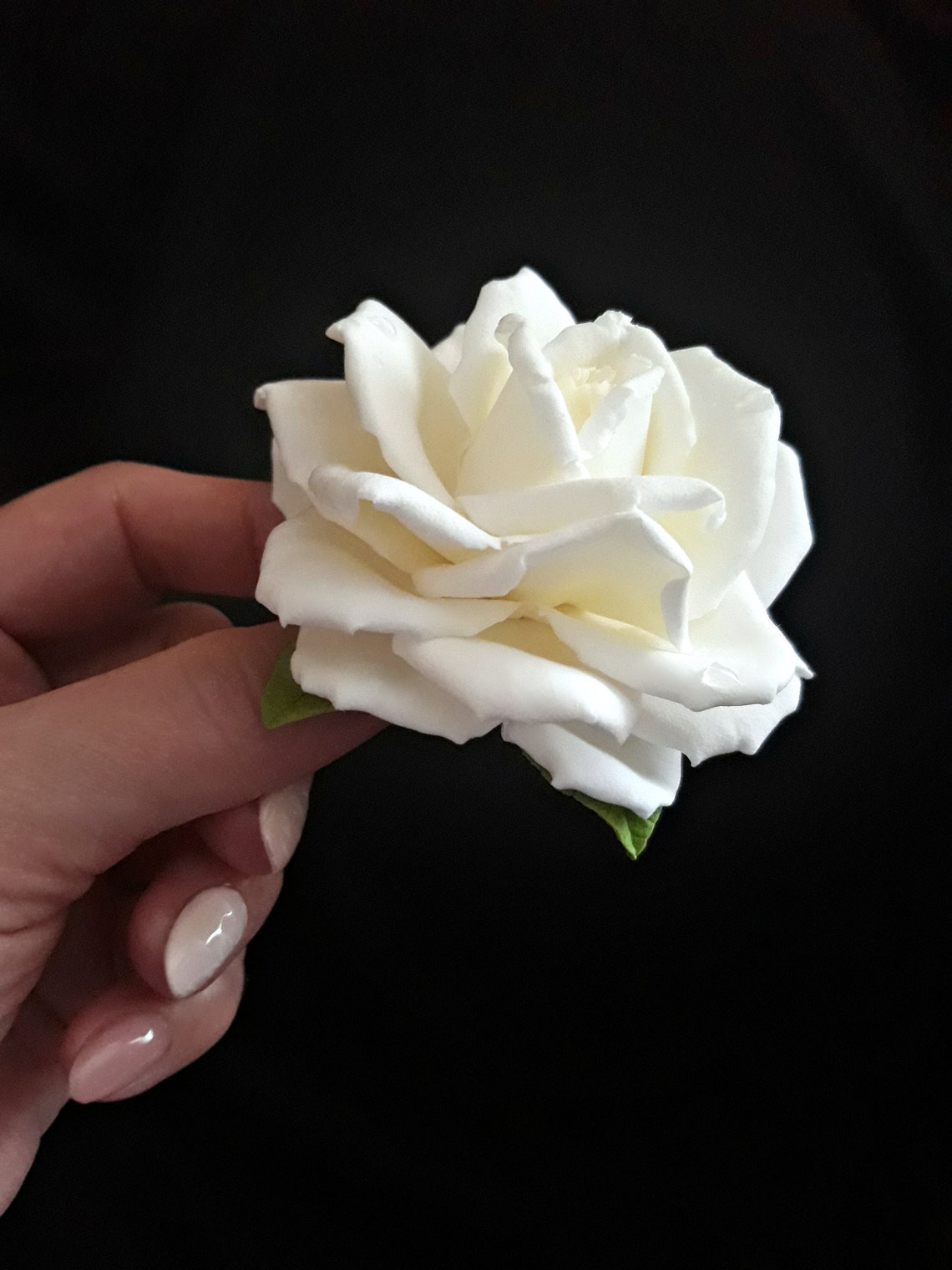 Hair clip with white rose. Hair clip for prom. Hair clip with | Etsy