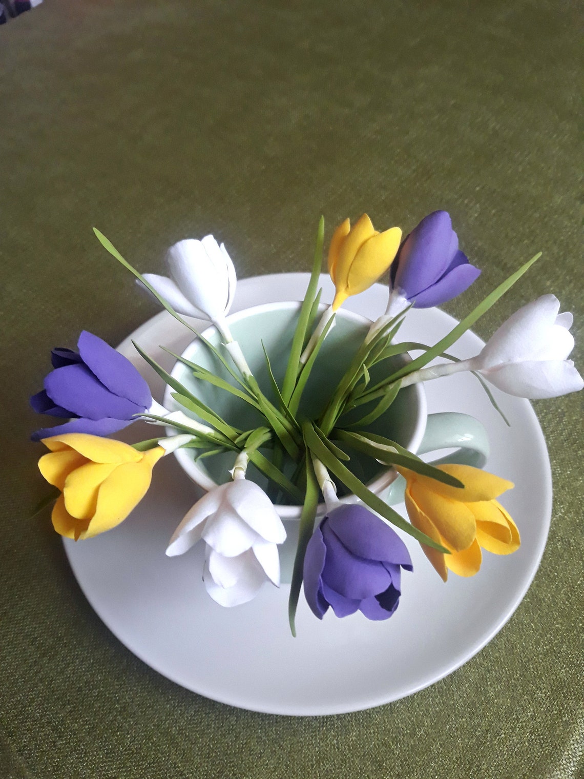 Crocus Flower Arrangement Spring Flowers Polymer Clay Flowers - Etsy