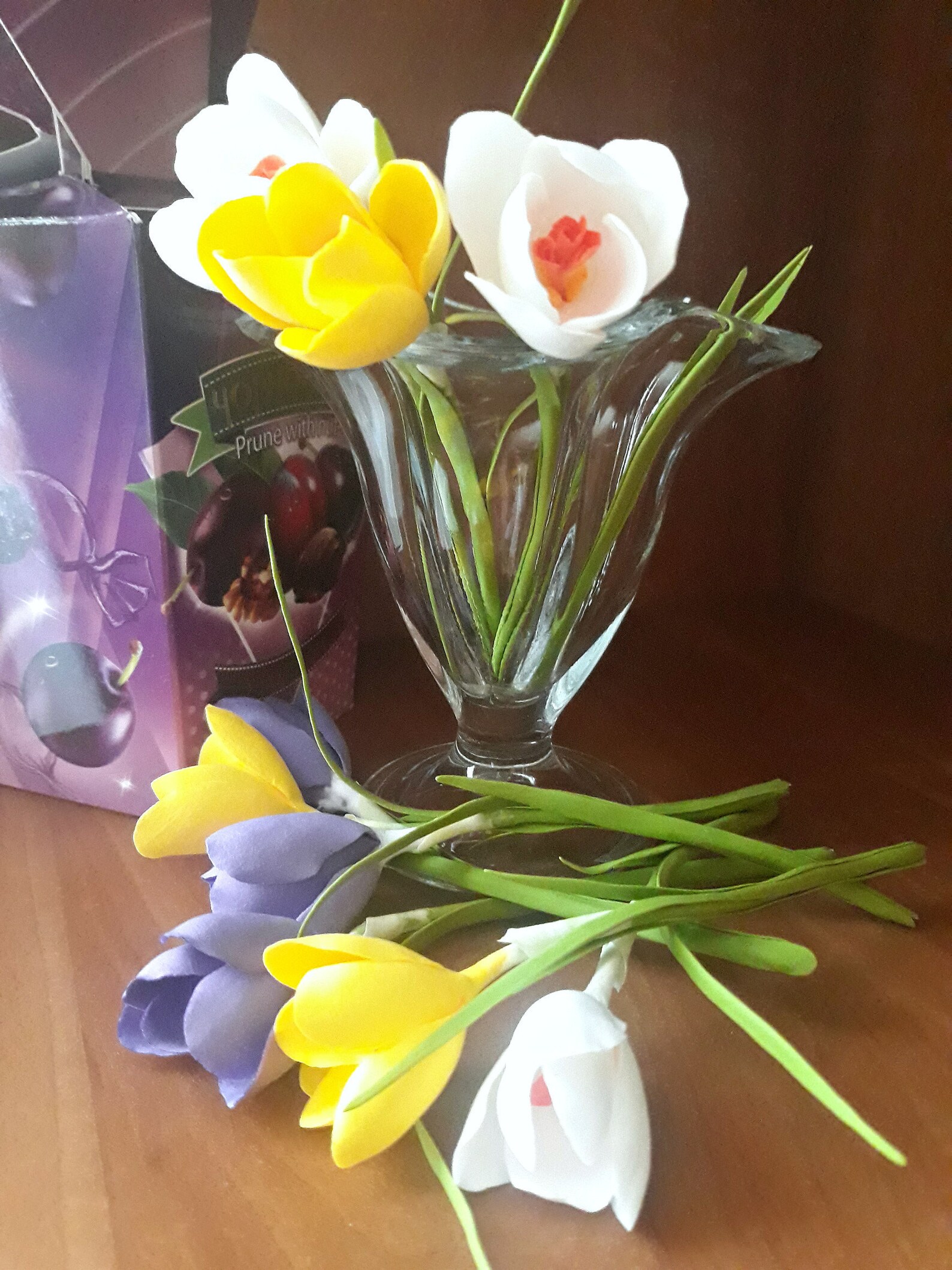 Crocus Flower Arrangement Spring Flowers Polymer Clay Flowers - Etsy