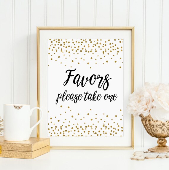 Favors Please Take One Sign