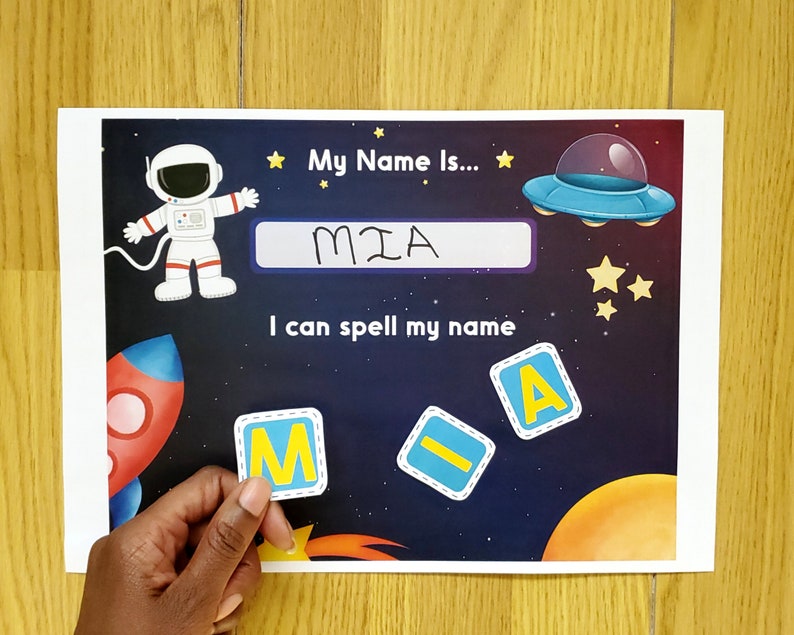Space Name Spelling Activity, Printable Preschool All About Me Exercise ...