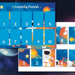 Space Counting Puzzles, Solar System Number Activity for Learning to ...