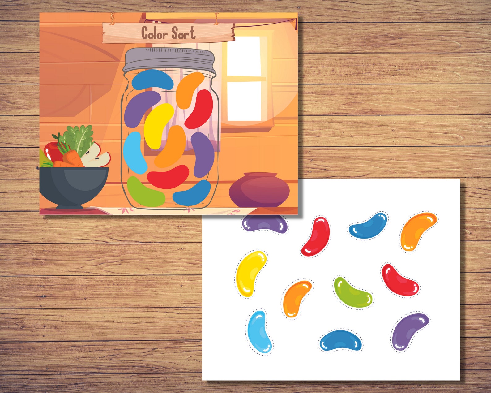 Color Sorting Activity, Montessori Color Matching Printable for Toddler ...