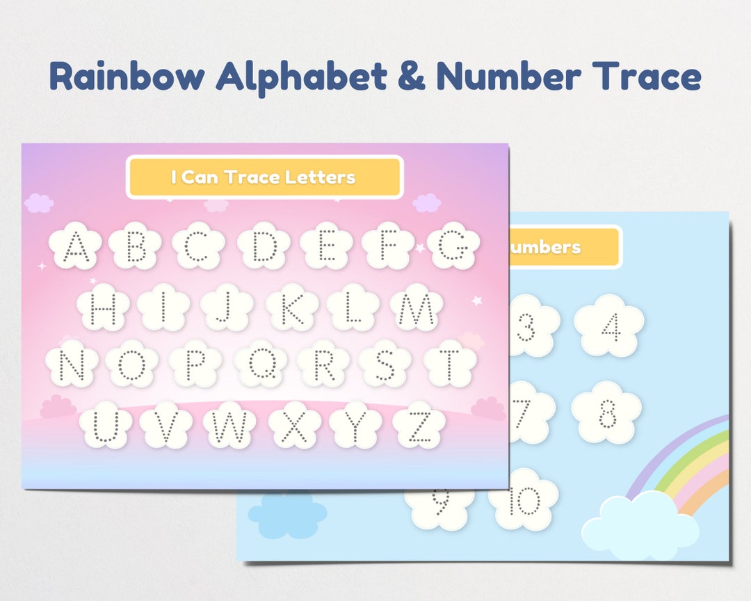 Printable Alphabet Tracing Worksheets With Rainbow for Handwriting ...