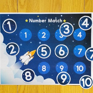 Space Number Matching Printable Montessori Counting Activity | Etsy