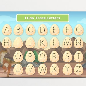Printable Alphabet Tracing Worksheets With Dinosaur Upper Case and ...