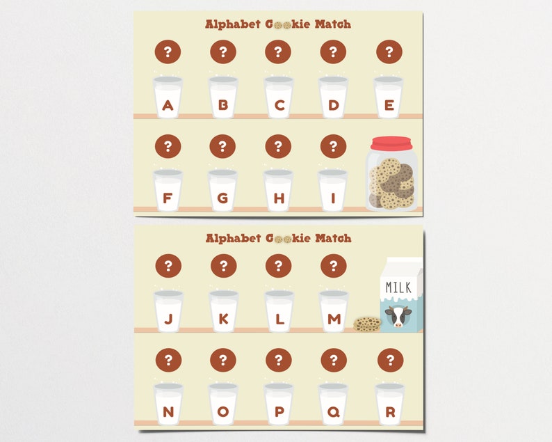 Printable Alphabet Matching With Cookies, Upper Case and Lower Case ...