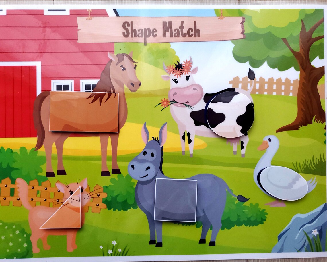 Preschool Shape Matching Worksheet Learning Shapes for - Etsy