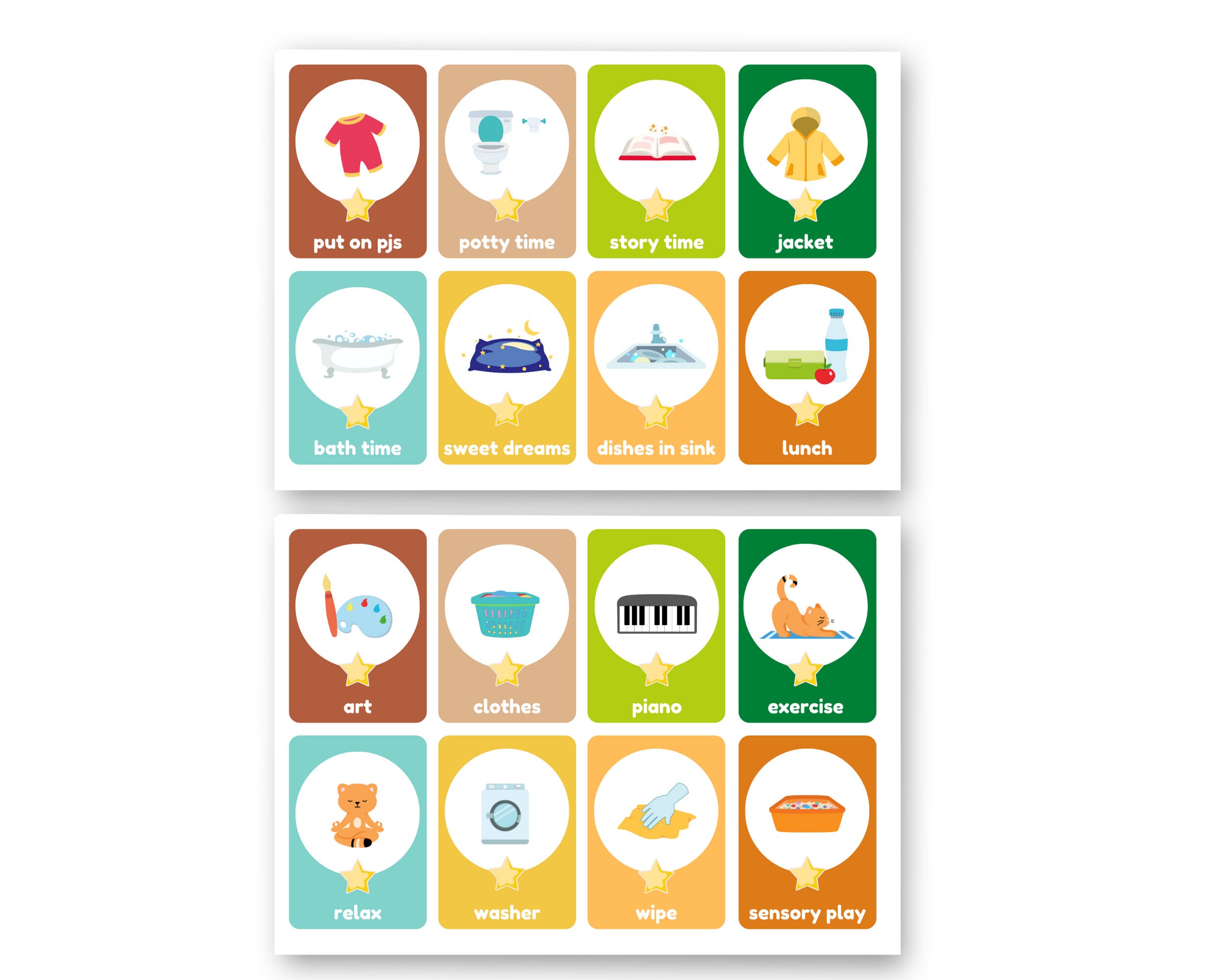 Dinosaur Routine Cards, Printable Daily Visual Schedule and Chore Cards ...