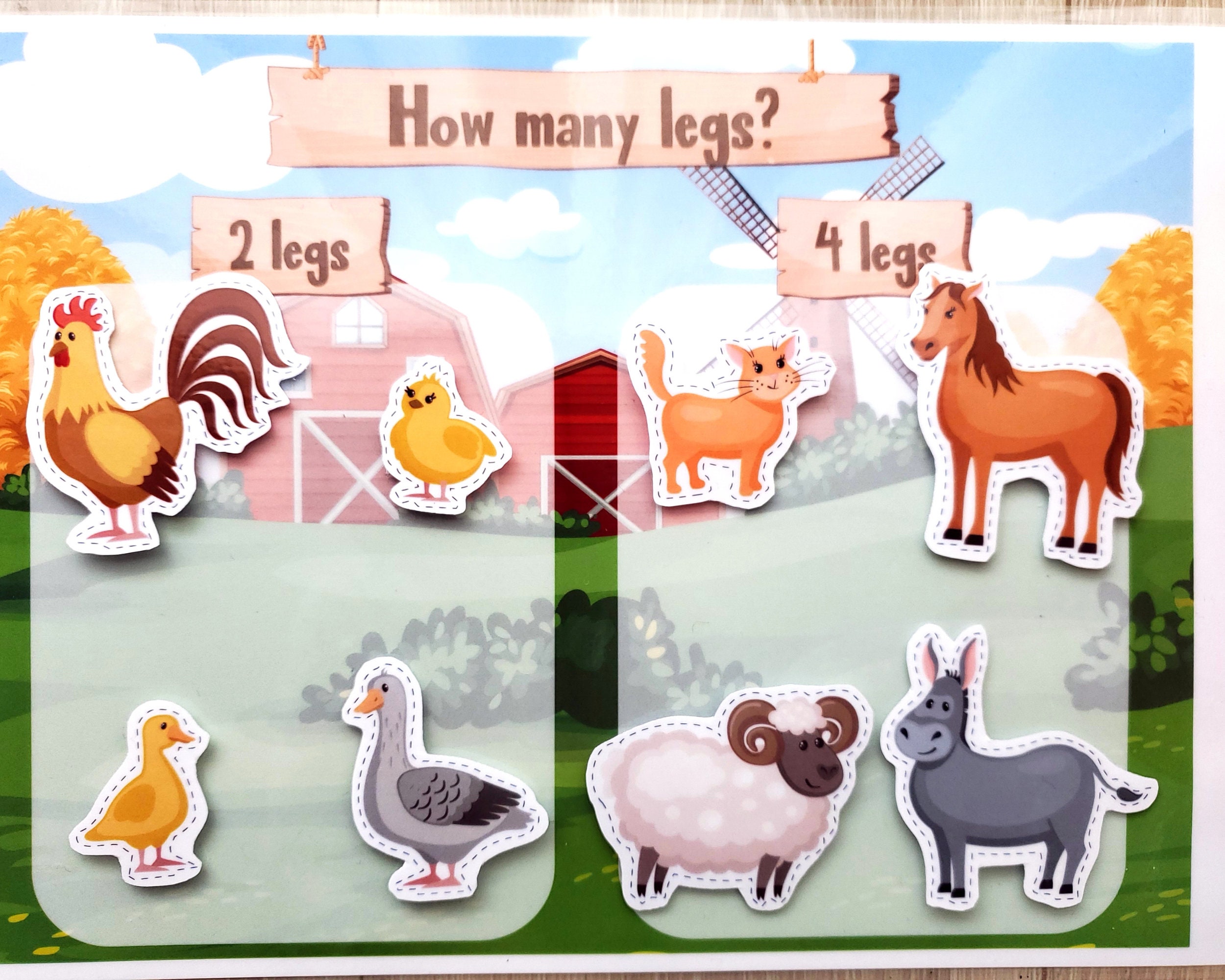 Preschool Math, Number Printable, Montessori Farm Animal Toddler Busy ...