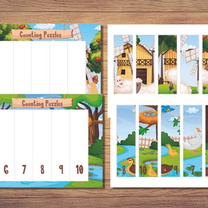 Preschool Math Printable, Montessori Counting Puzzle and Number ...