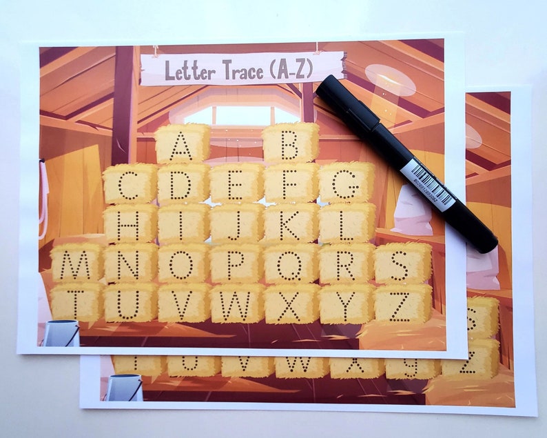 Busy Book Printable Farm Alphabet Tracing Worksheets Upper - Etsy