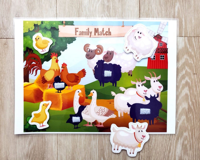 Montessori Materials Sorting Activity, Farm Family Match Toddler Busy ...