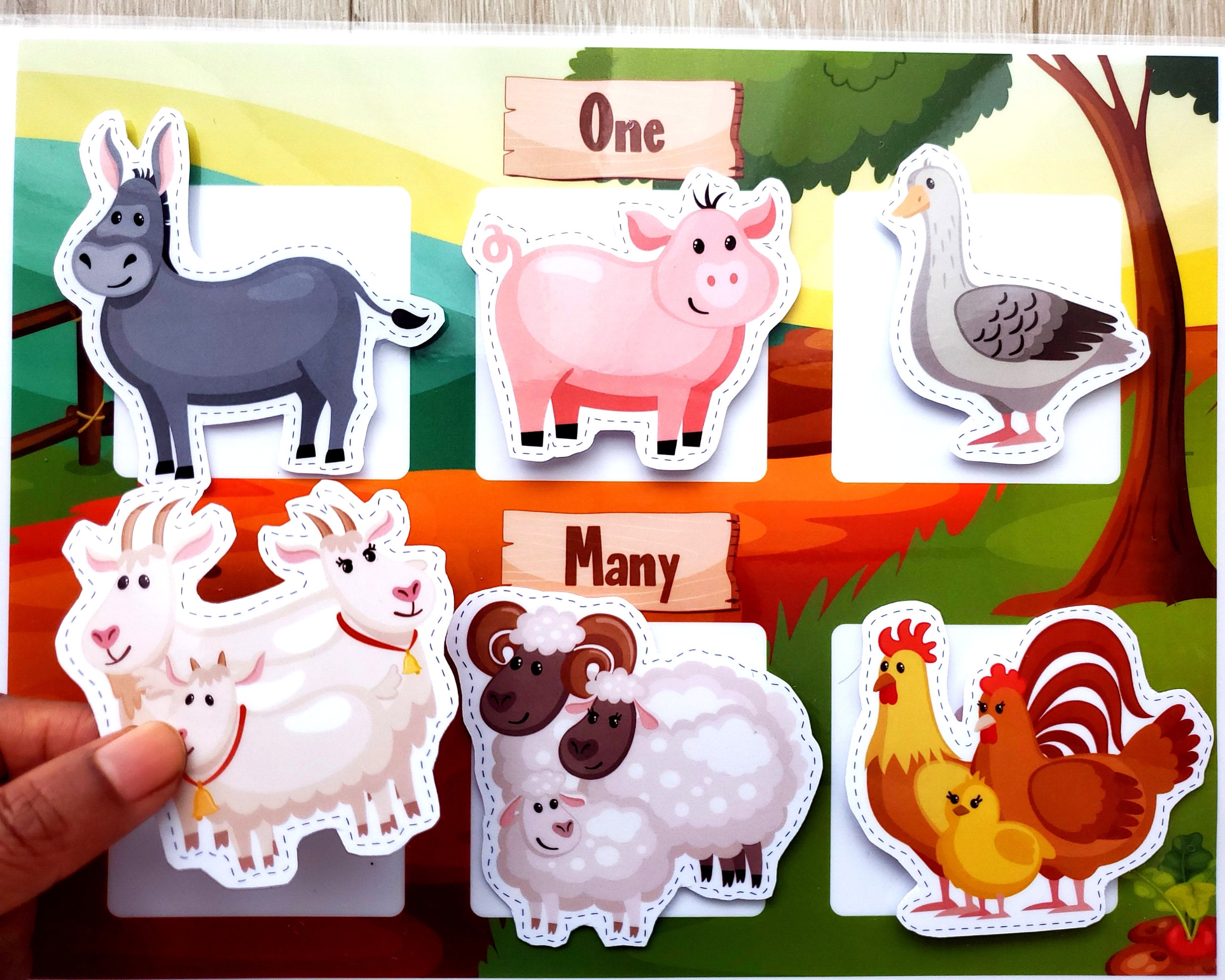 Toddler Worksheet Sorting Activities, One and Many Activity Mat, Busy ...
