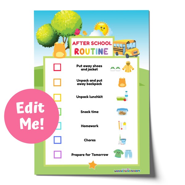After School Routine - Etsy