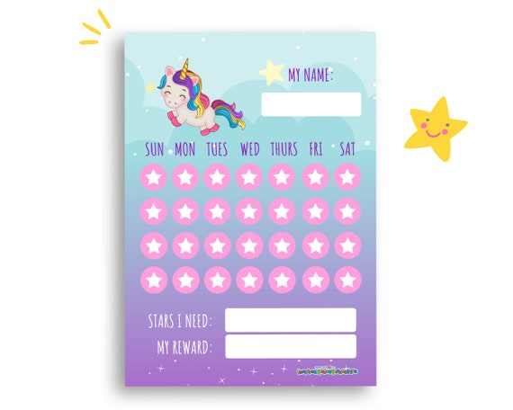 Printable Sticker Reward Chart Unicorn Behavior Chart Also | Etsy