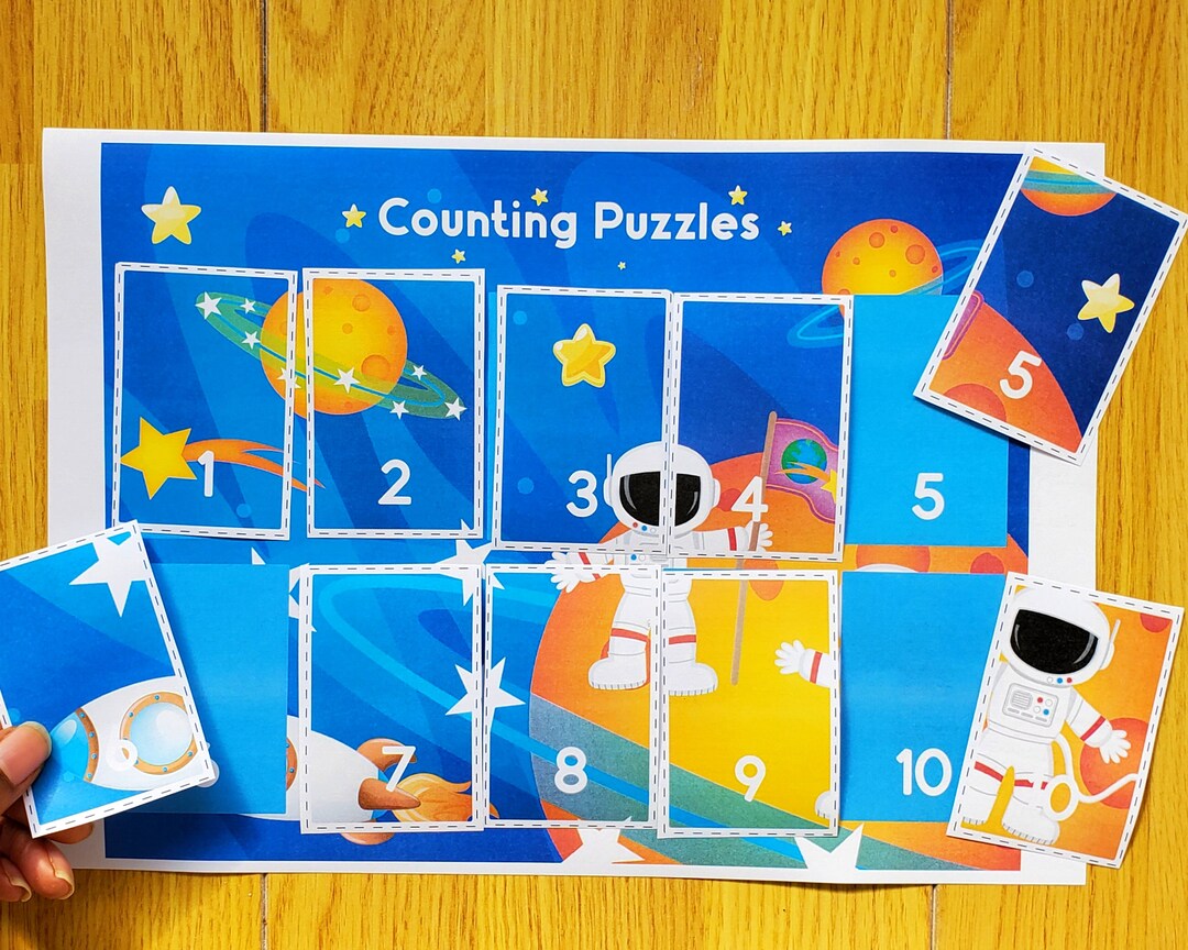 Space Counting Puzzles, Solar System Number Activity for Learning to ...