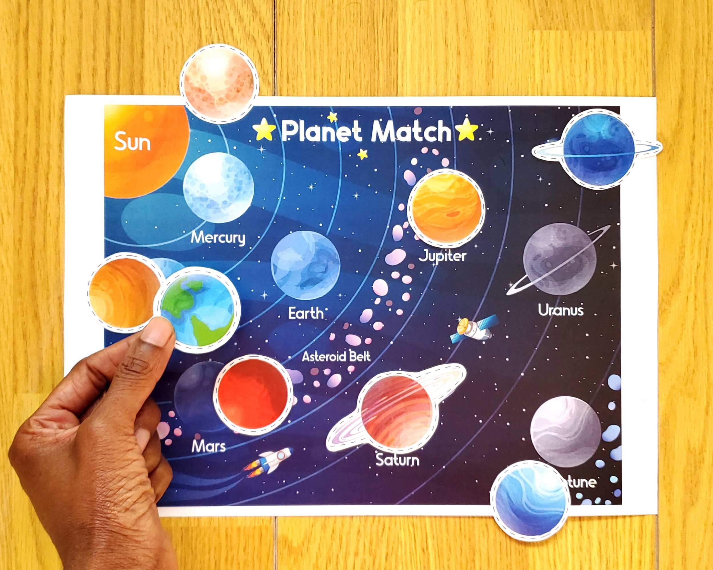 Planet Match Printable, Solar System Montessori Activity for Preschool ...