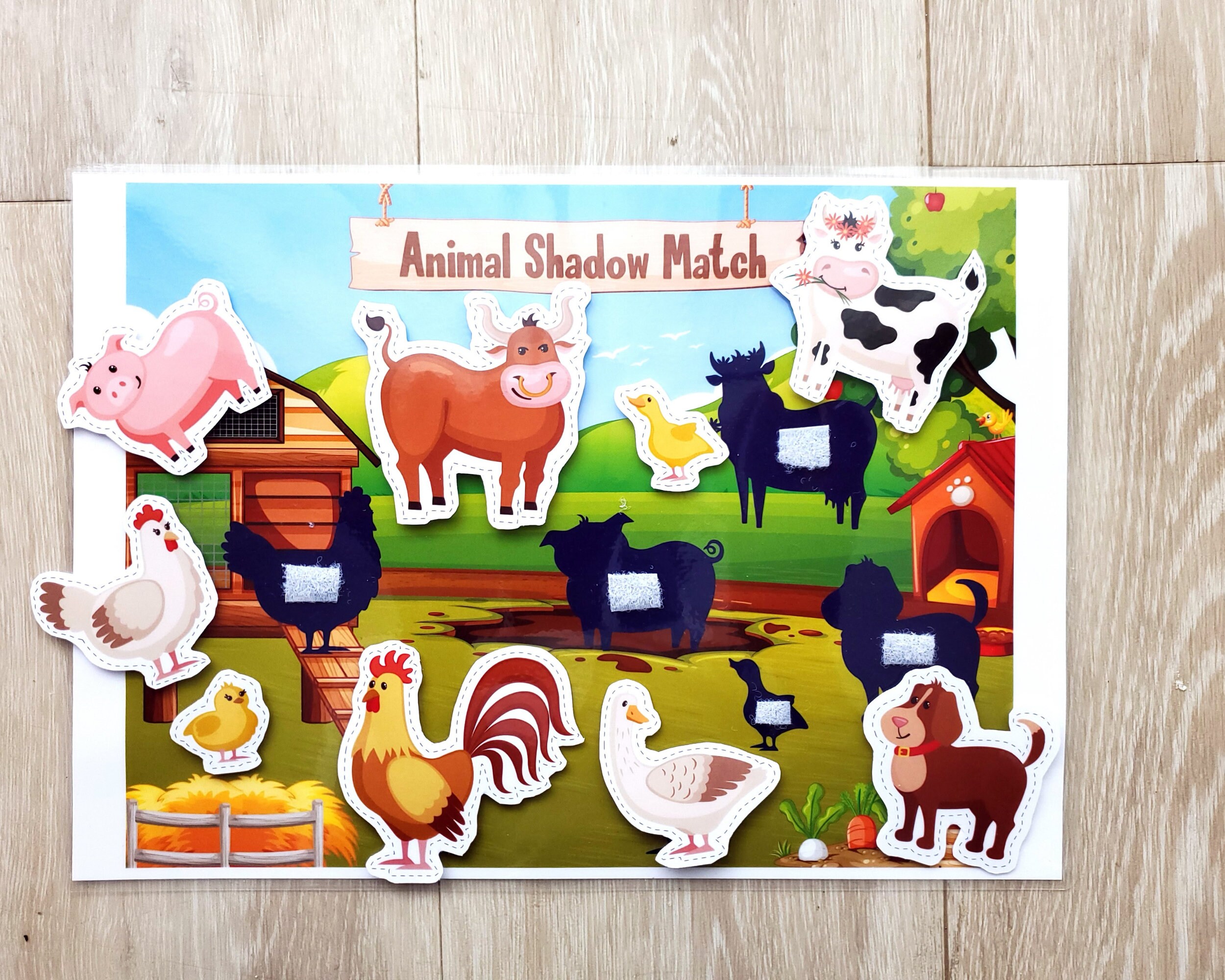 Busy Book Printable Farm Animal Matching Worksheet for Toddler Learning ...