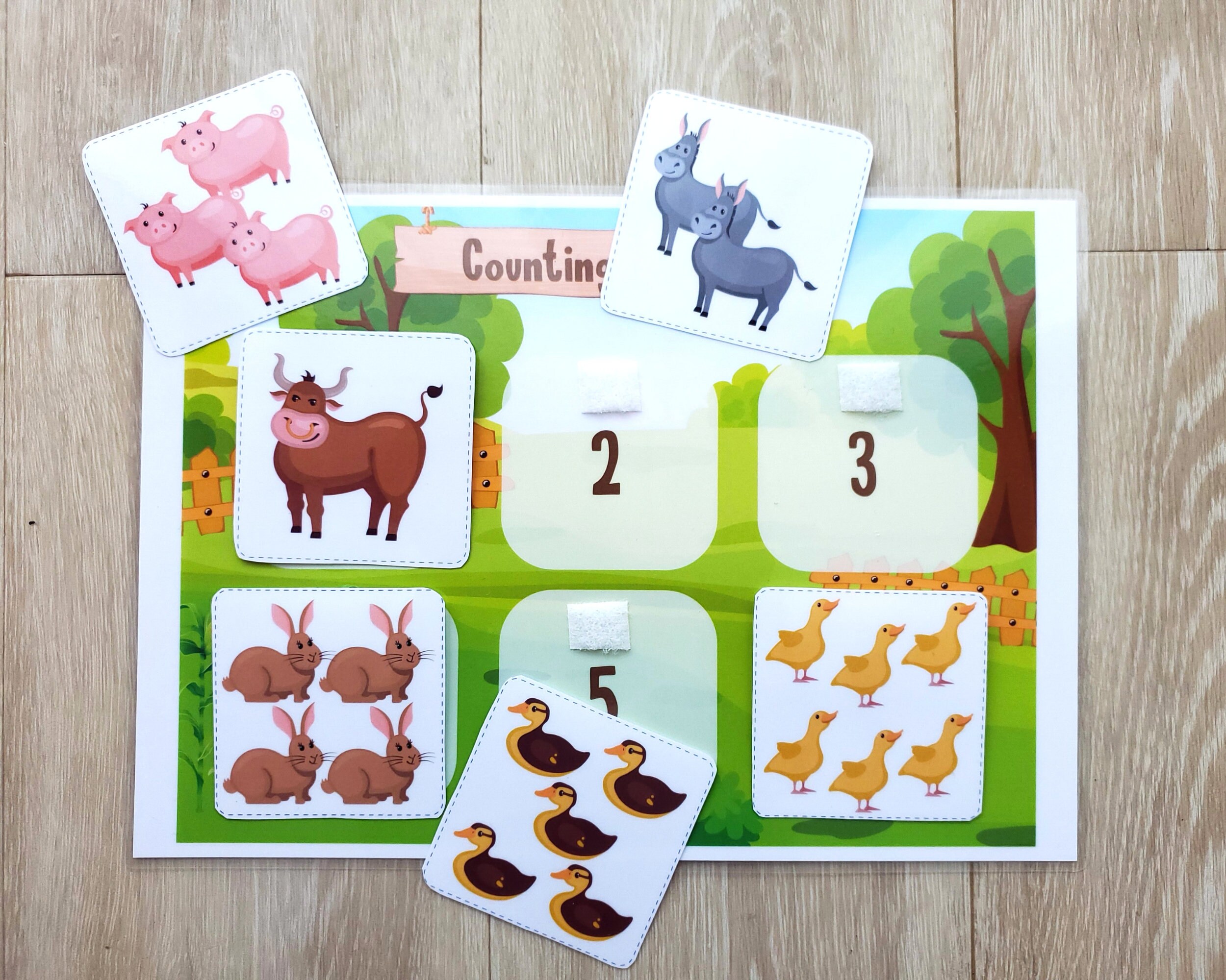 Preschool Math, Counting Animals Printable, Montessori Number Activity ...