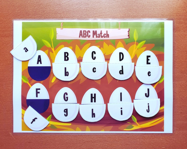 Farm Eggs Printable Alphabet Matching With Upper Case and | Etsy