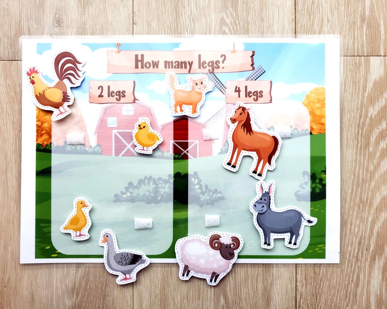 Preschool Math, Number Printable, Montessori Farm Animal Toddler Busy ...