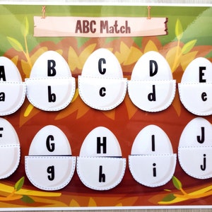Farm Eggs Printable Alphabet Matching With Upper Case and Lower Case ...