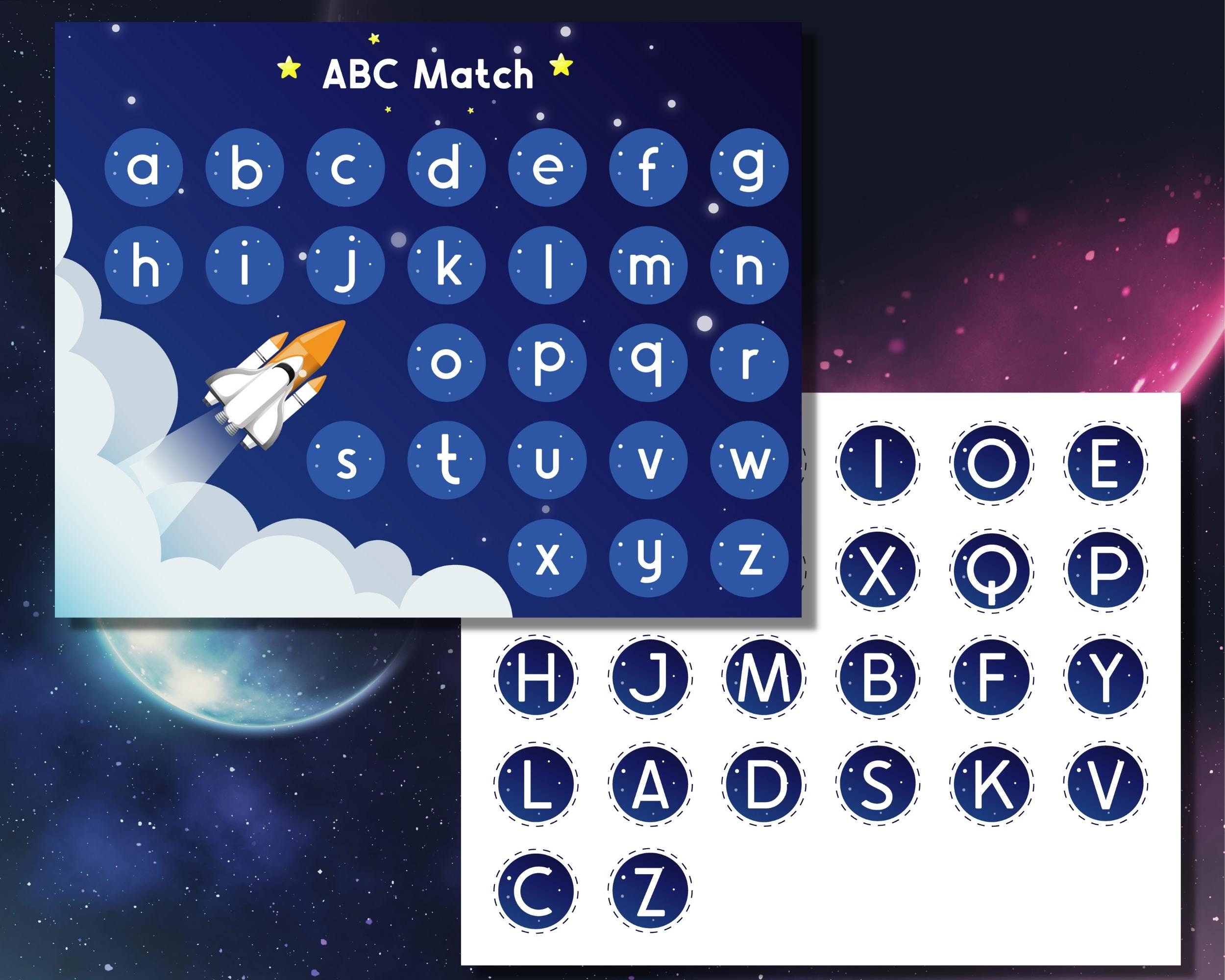 Space Printable Alphabet Matching With Upper Case and Lower Case ...