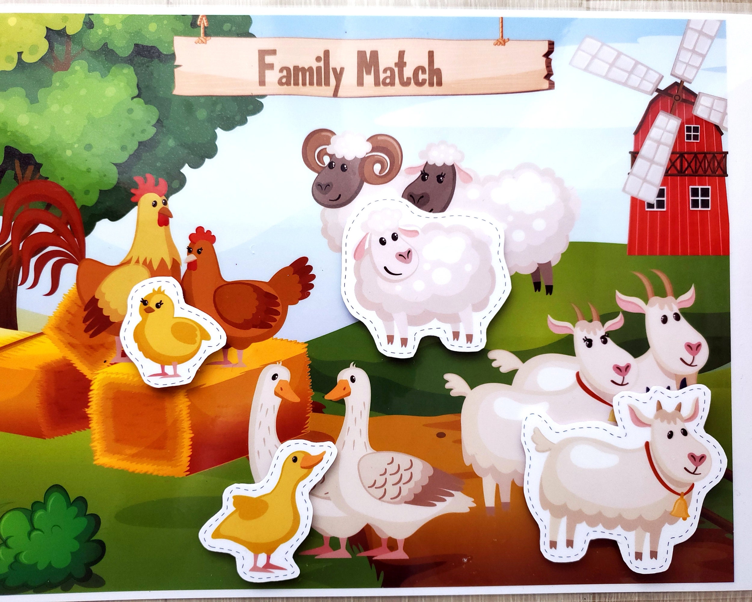 Montessori Materials Sorting Activity, Farm Family Match Toddler Busy ...