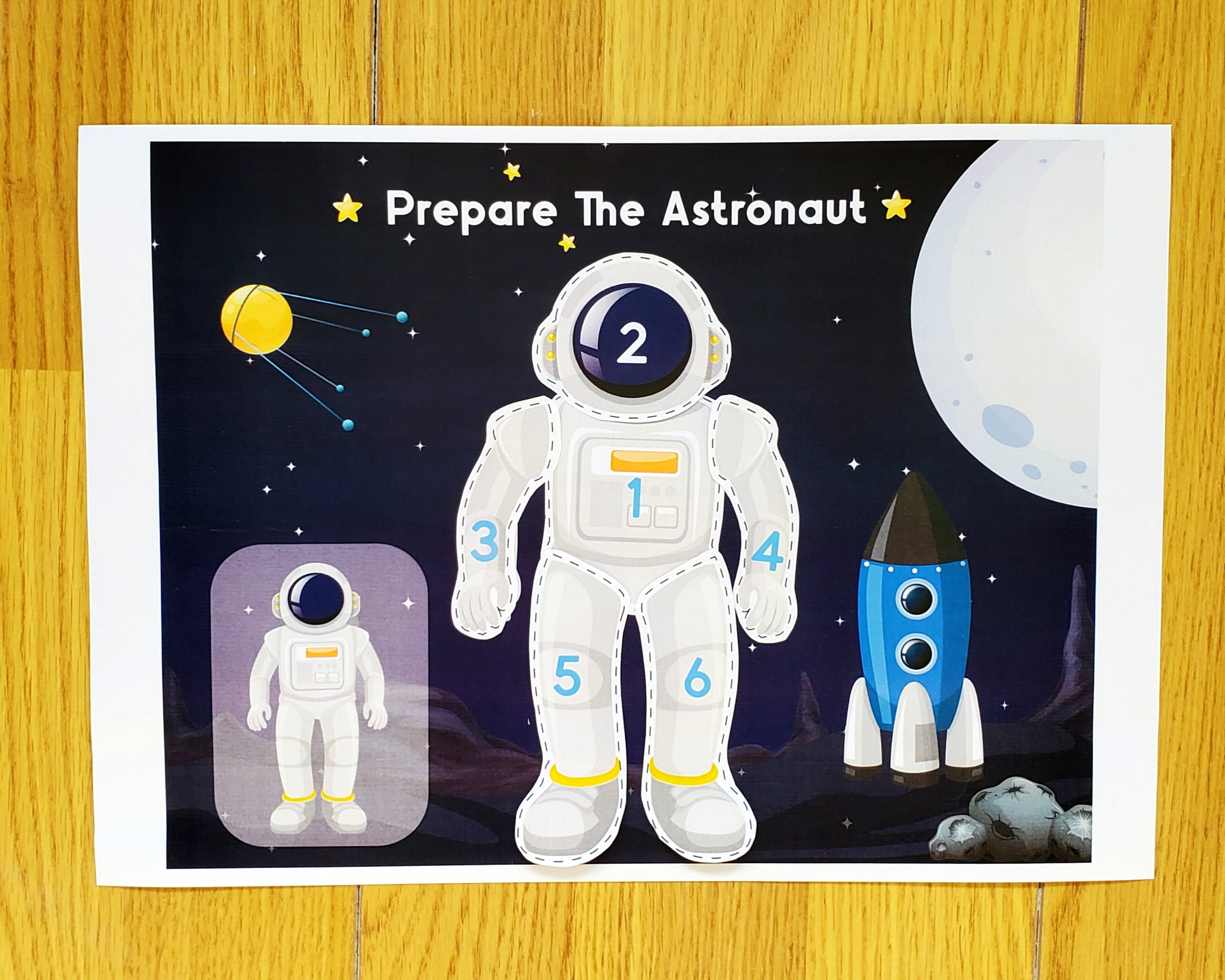 Astronaut Space Activity to Learn Numbers and Counting, Montessori ...