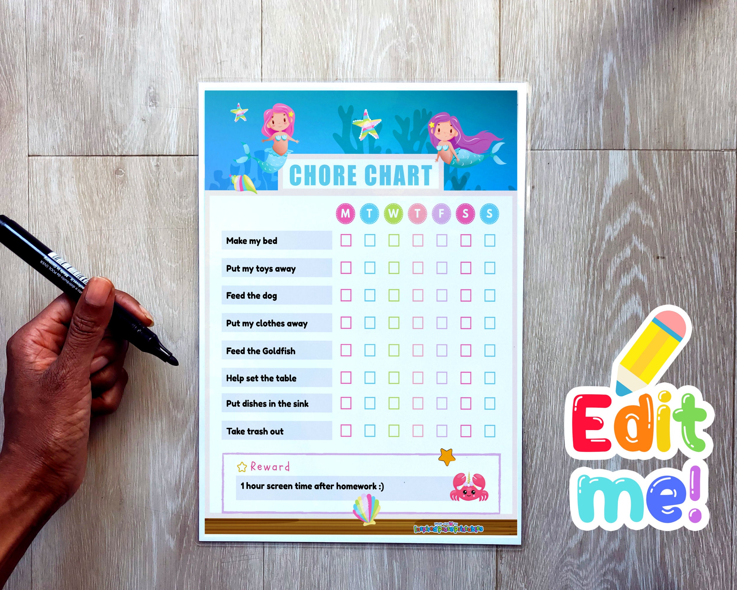 Learning & School Chore Chart for Kids Responsibility Chart Bundle ...