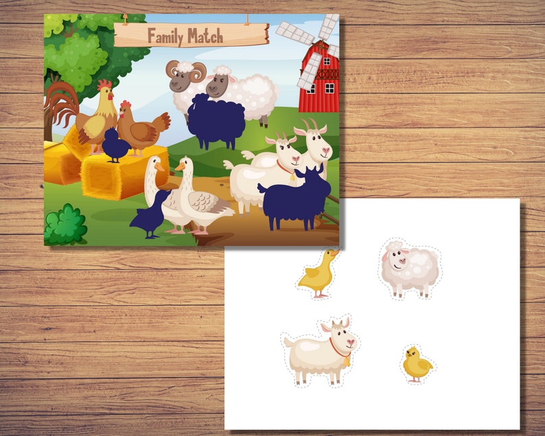 Montessori Materials Sorting Activity, Farm Family Match Toddler Busy ...