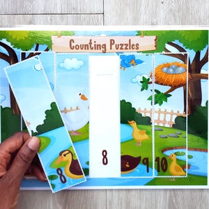 Preschool Math Printable, Montessori Counting Puzzle and Number ...