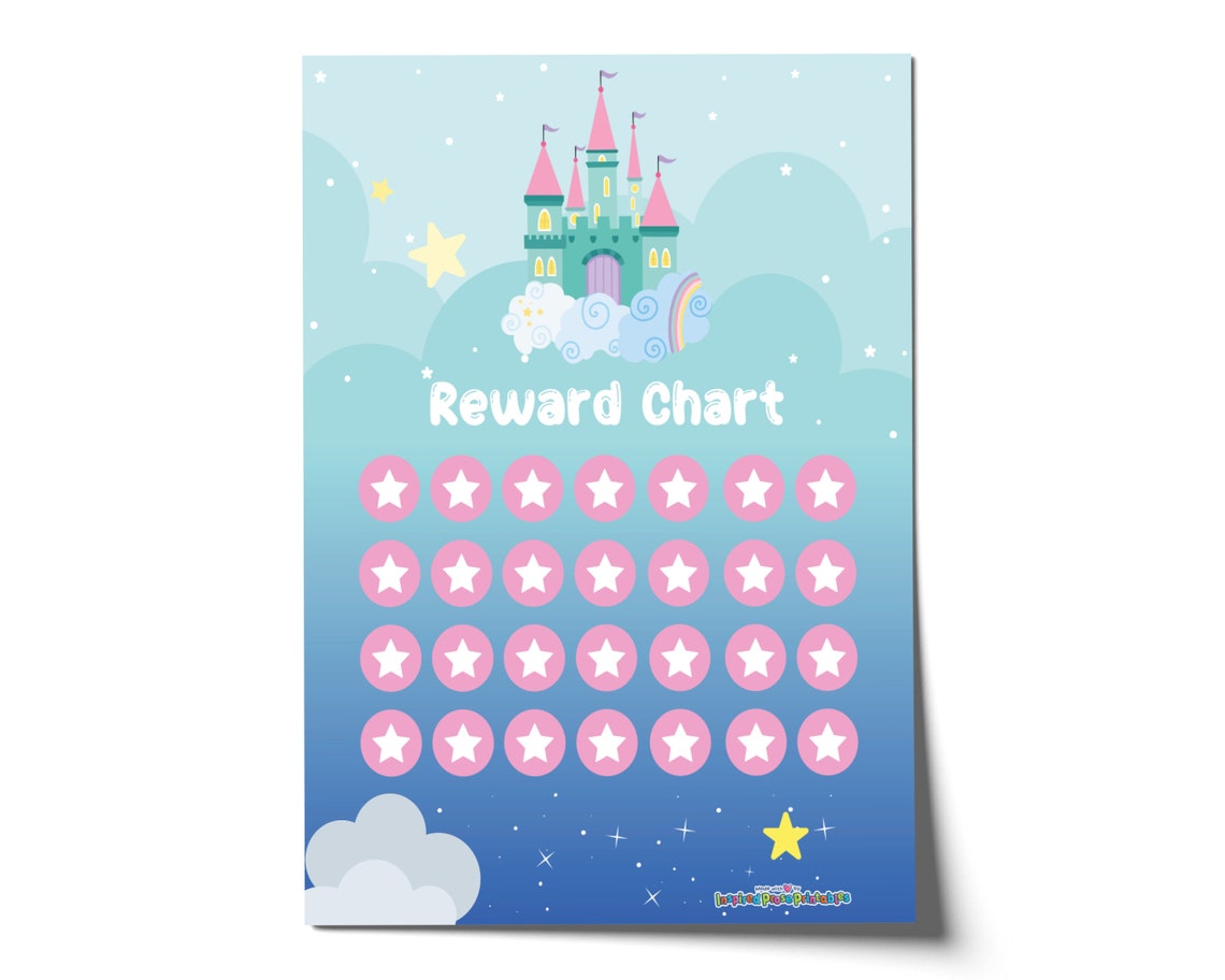 Princess Sticker Reward Chart for Toddler Behaviour, Sleep and Potty ...