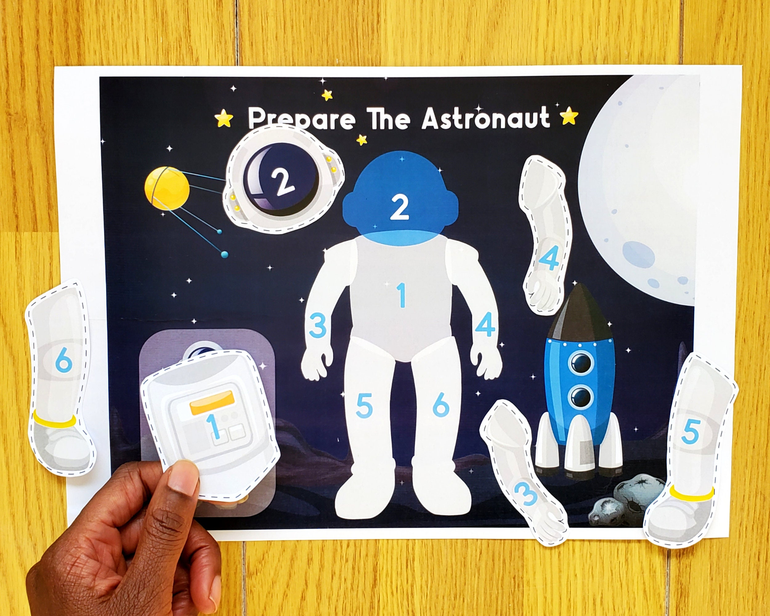 Astronaut Space Activity to Learn Numbers and Counting, Montessori ...
