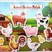 Busy Book Printable Farm Animal Matching Worksheet for Toddler Learning ...