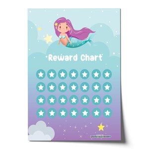 Sticker Chart, Bedtime Reward Chart, Mermaid, Printable - Etsy