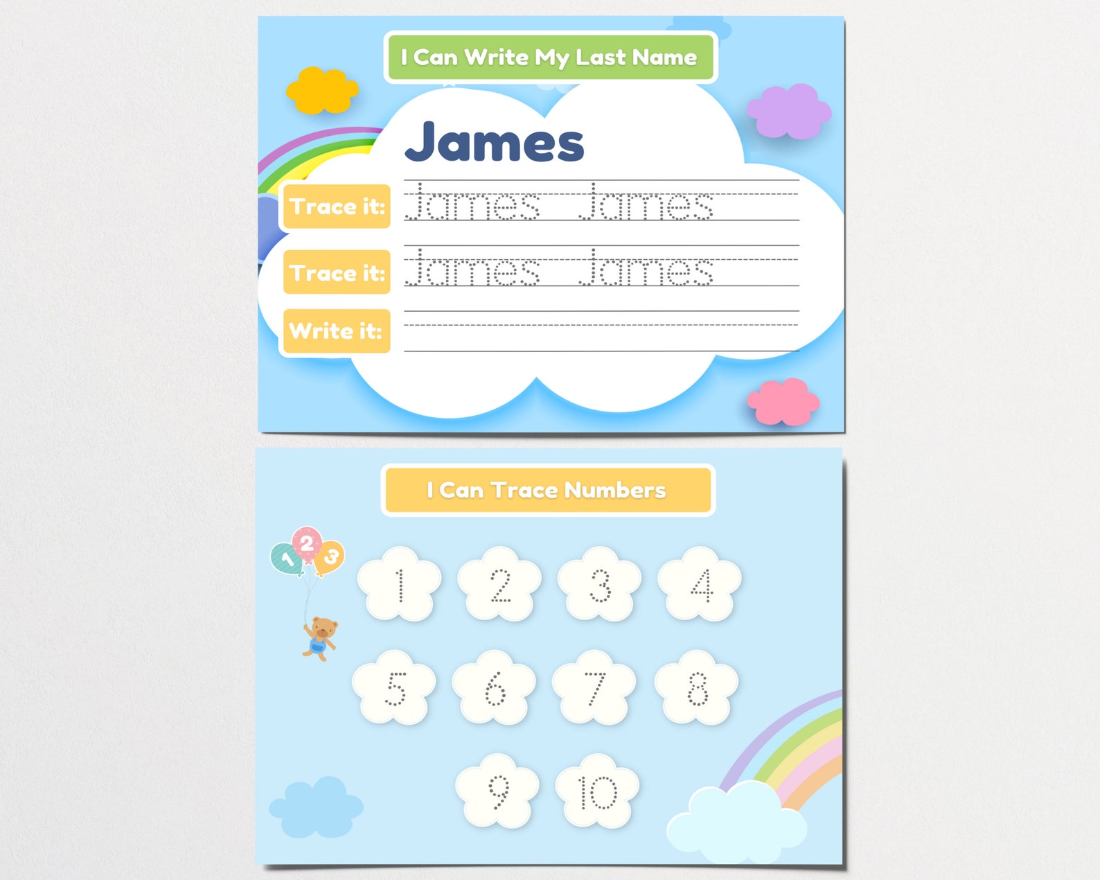 Custom Name Tracing Sheet and Handwriting Practice, I Can Write My Name ...