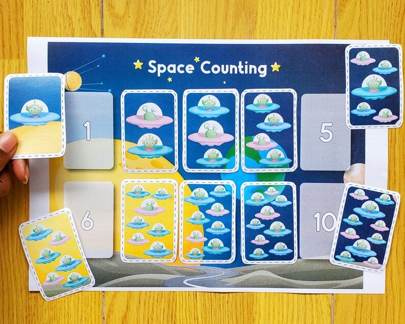 Space Counting Printable: Solar System Number Match (PDF) - Etsy